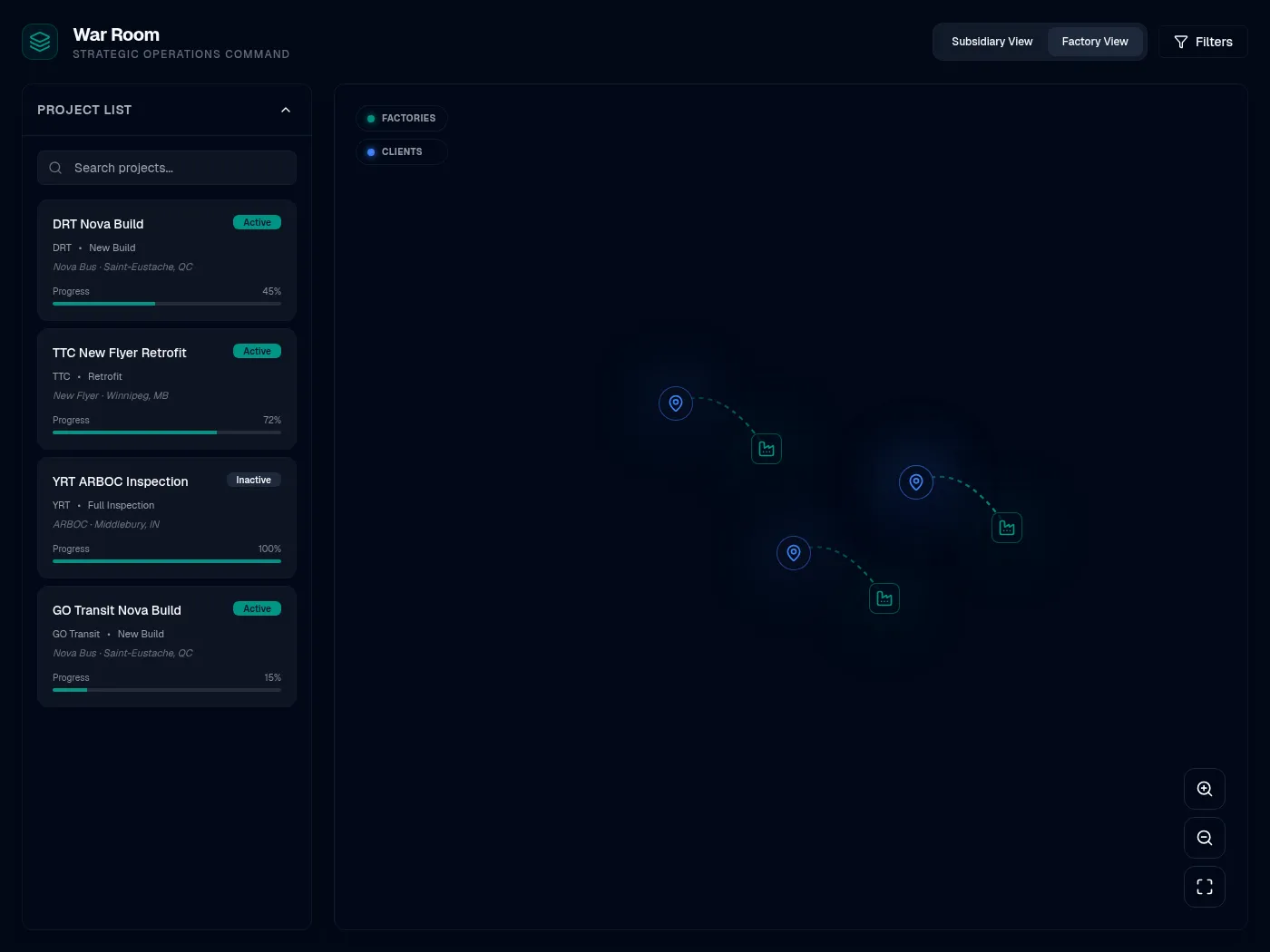 War Room Map Filters