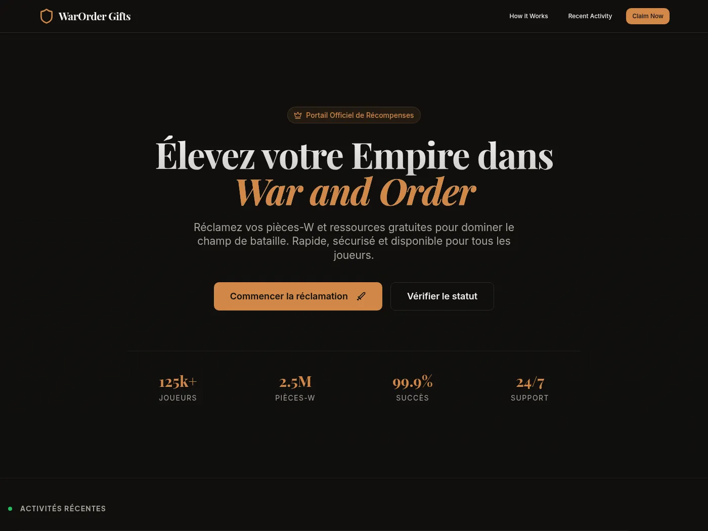 WarOrder Gift Portal