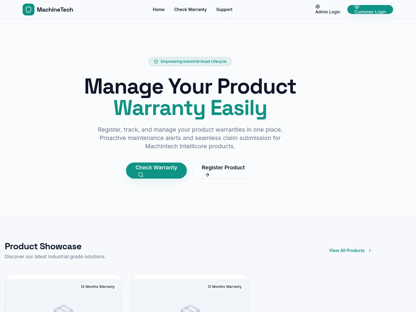 Intellicore Warranty Portal