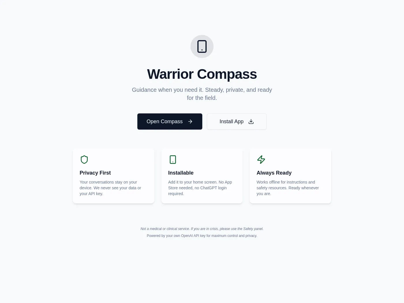 Warrior Compass PWA