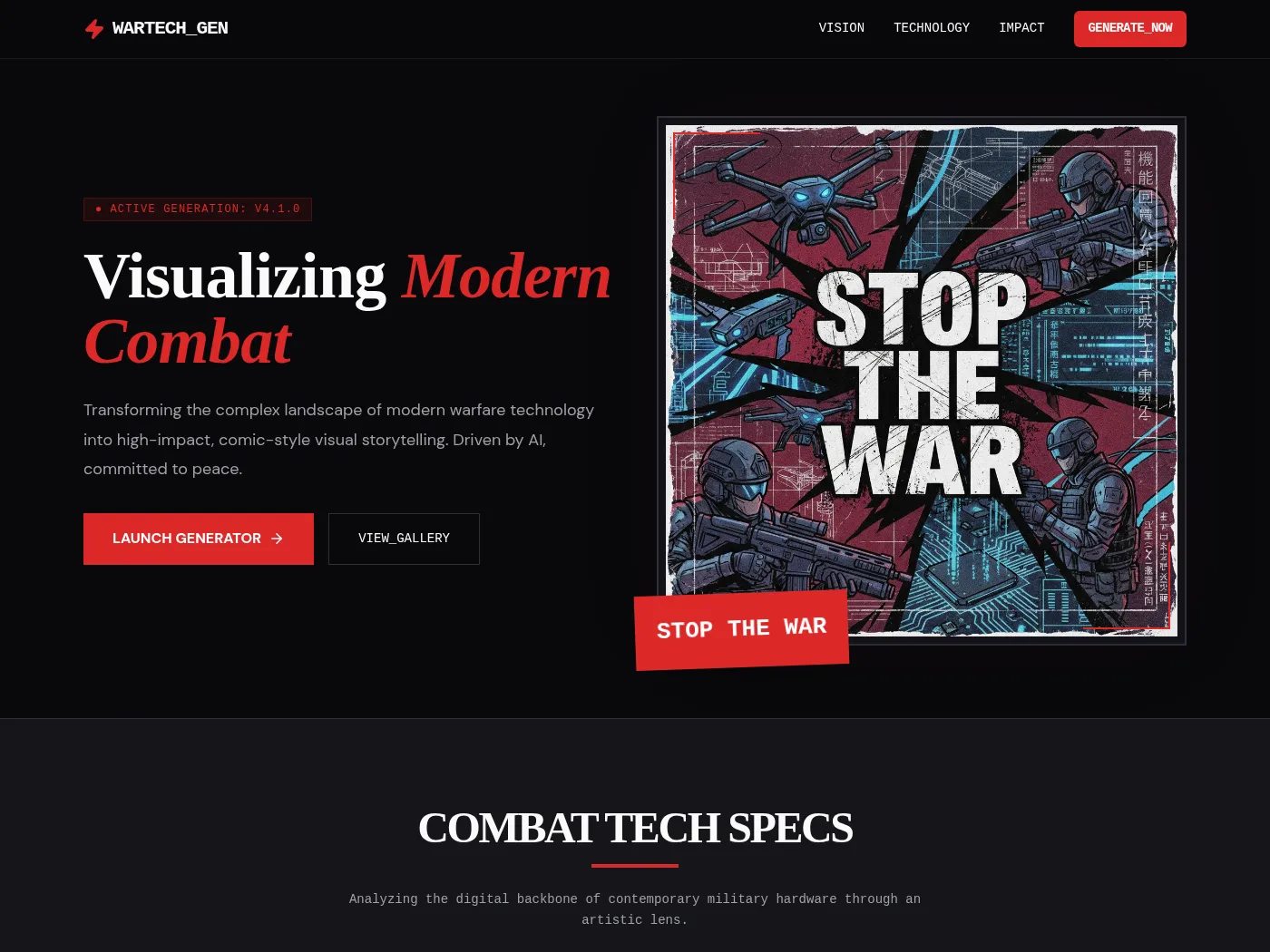 WarTech Comic Generator