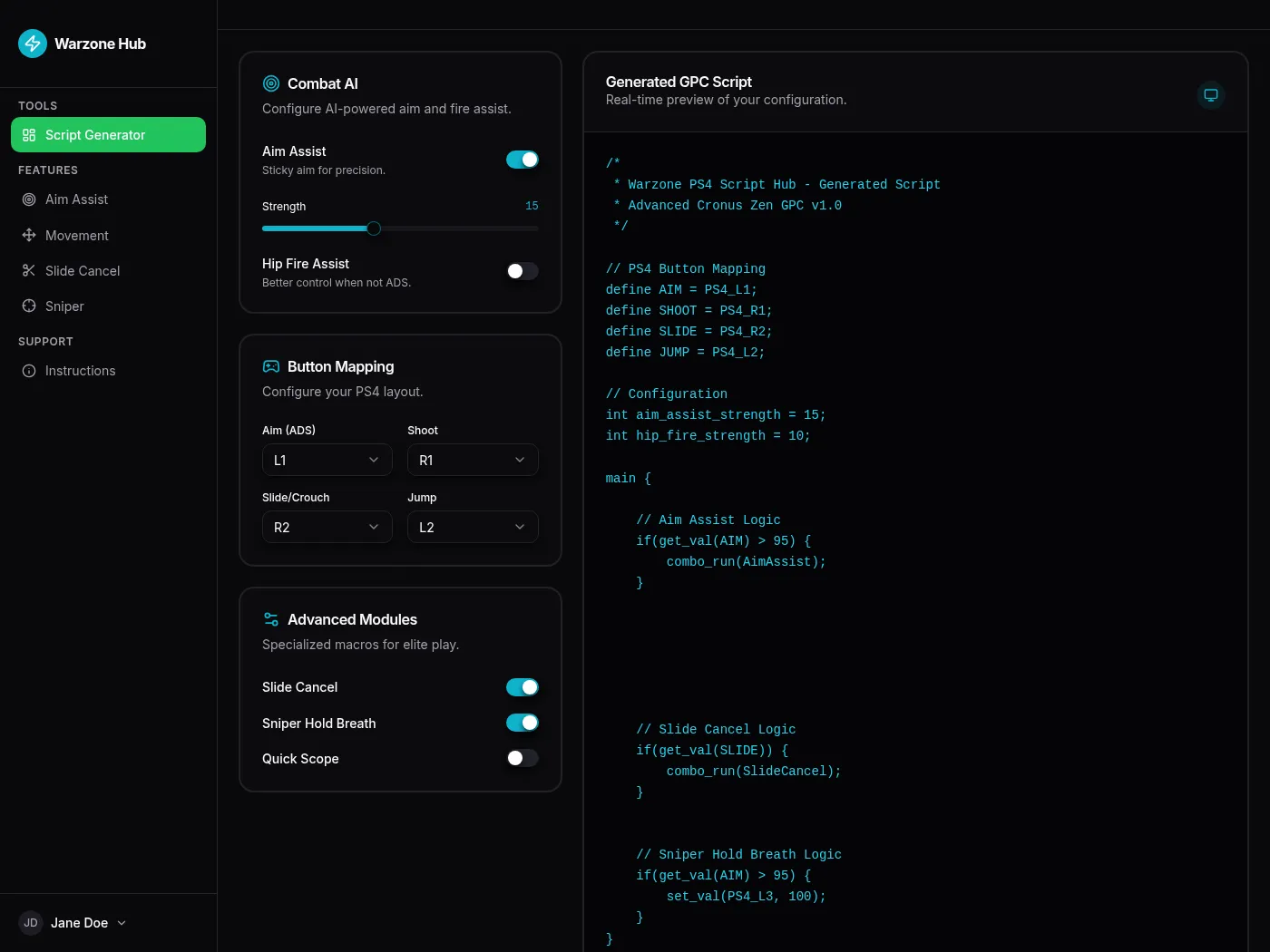 Warzone PS4 Script Hub