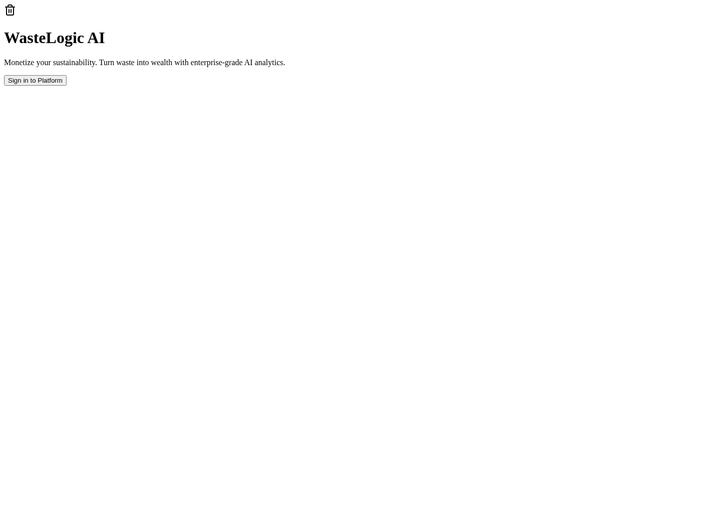 WasteLogic AI Platform