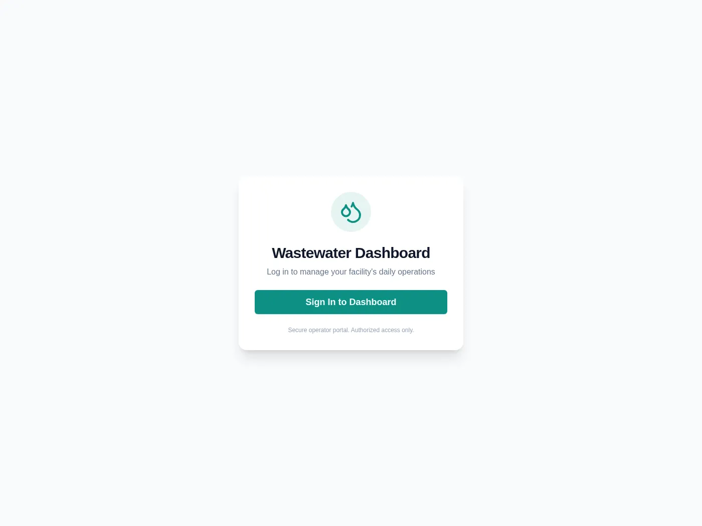 Wastewater Operator Dashboard