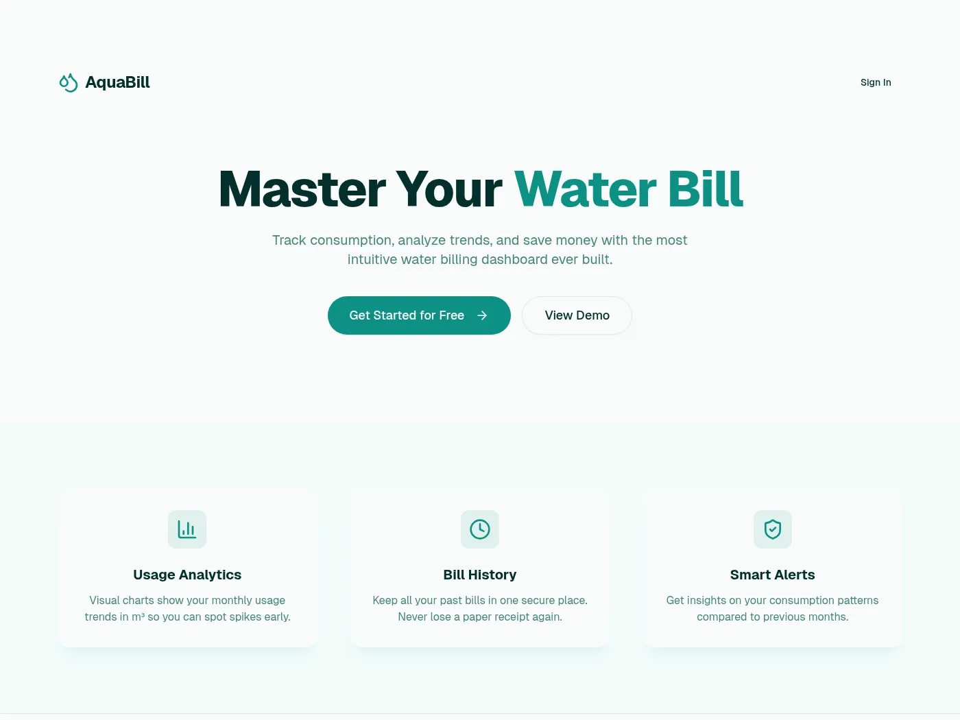 AquaBill Tracker