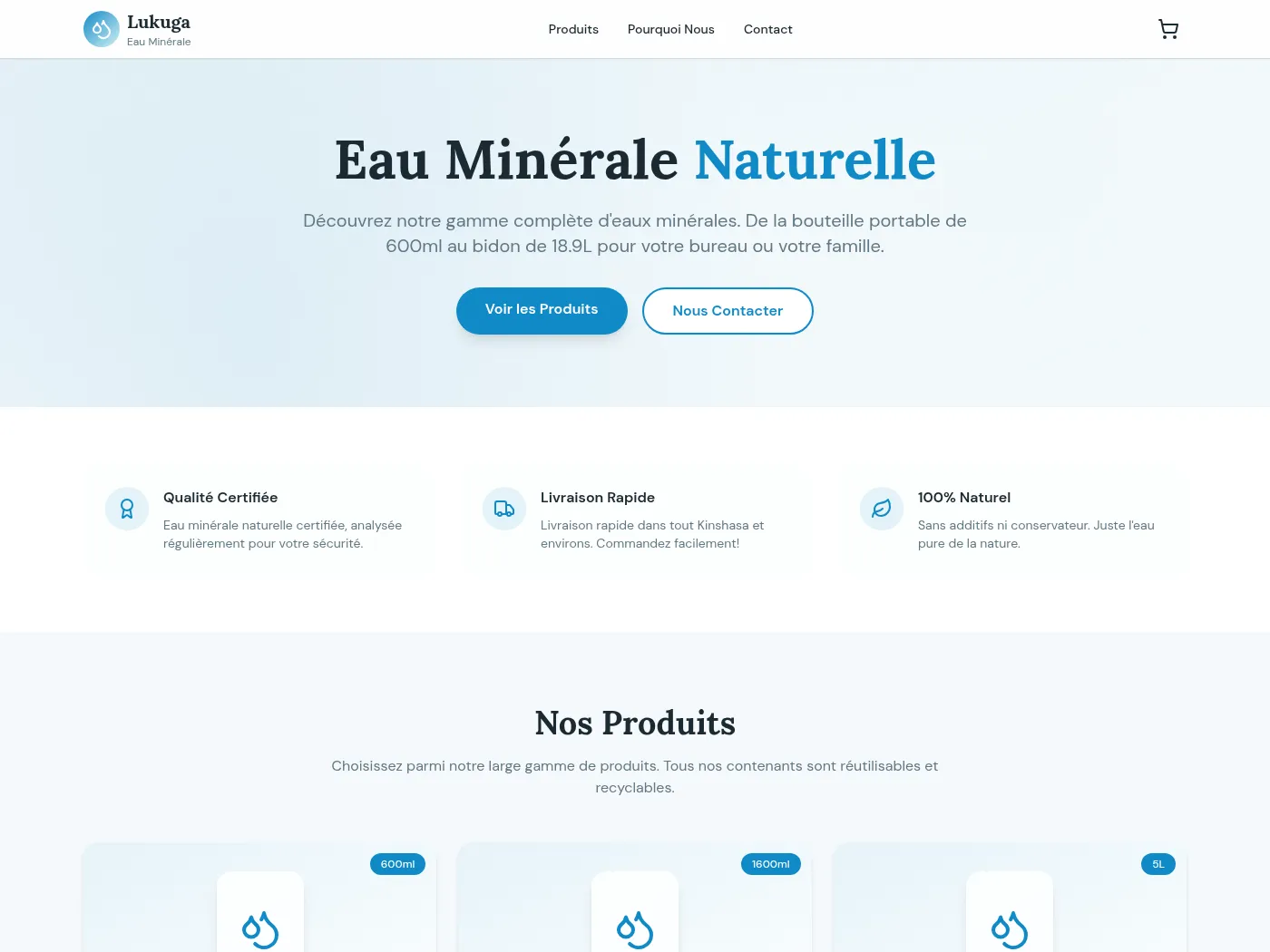 Lukuga Mineral Water App