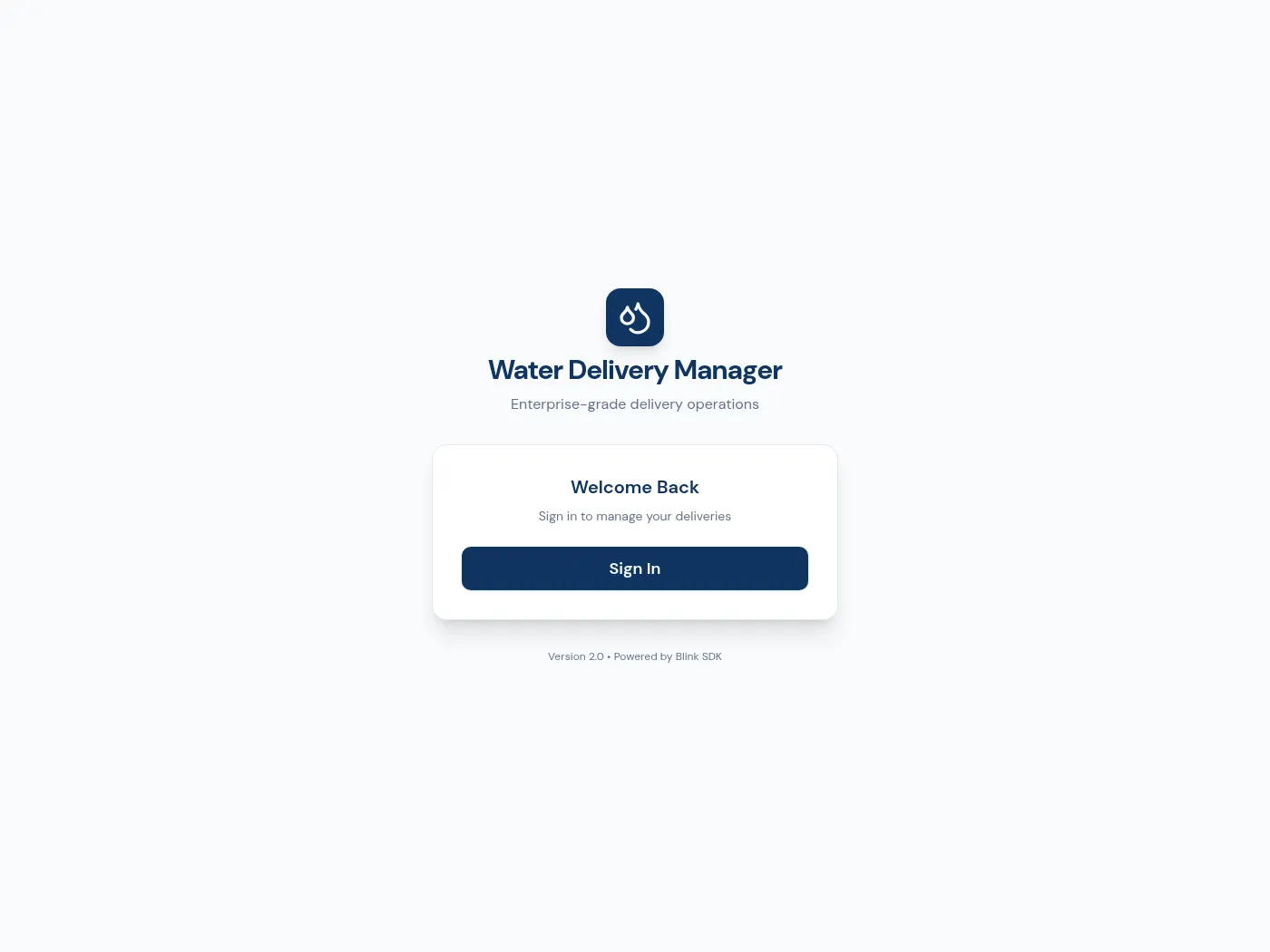 Water Delivery Manager