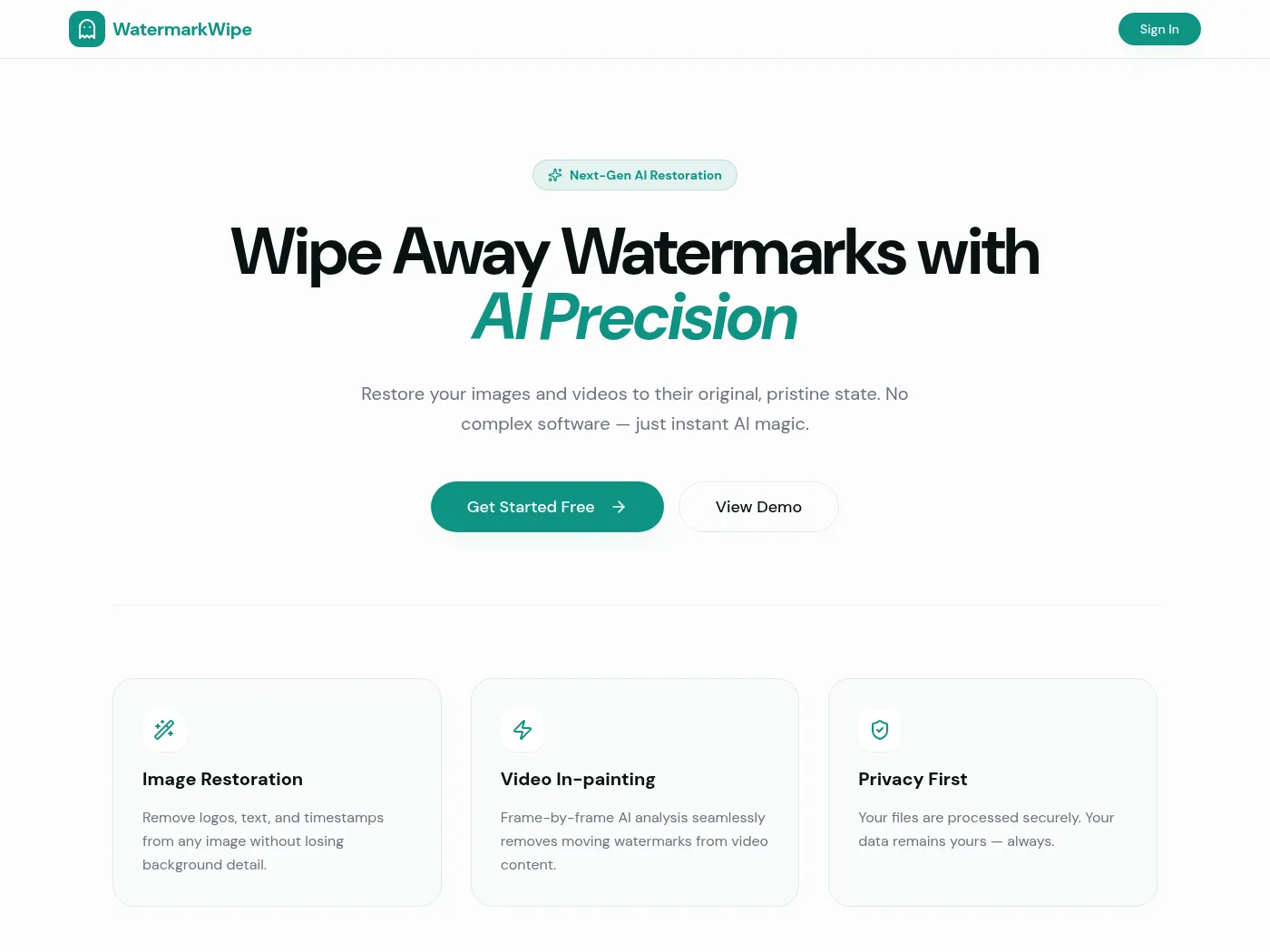 Watermark Wipe Website
