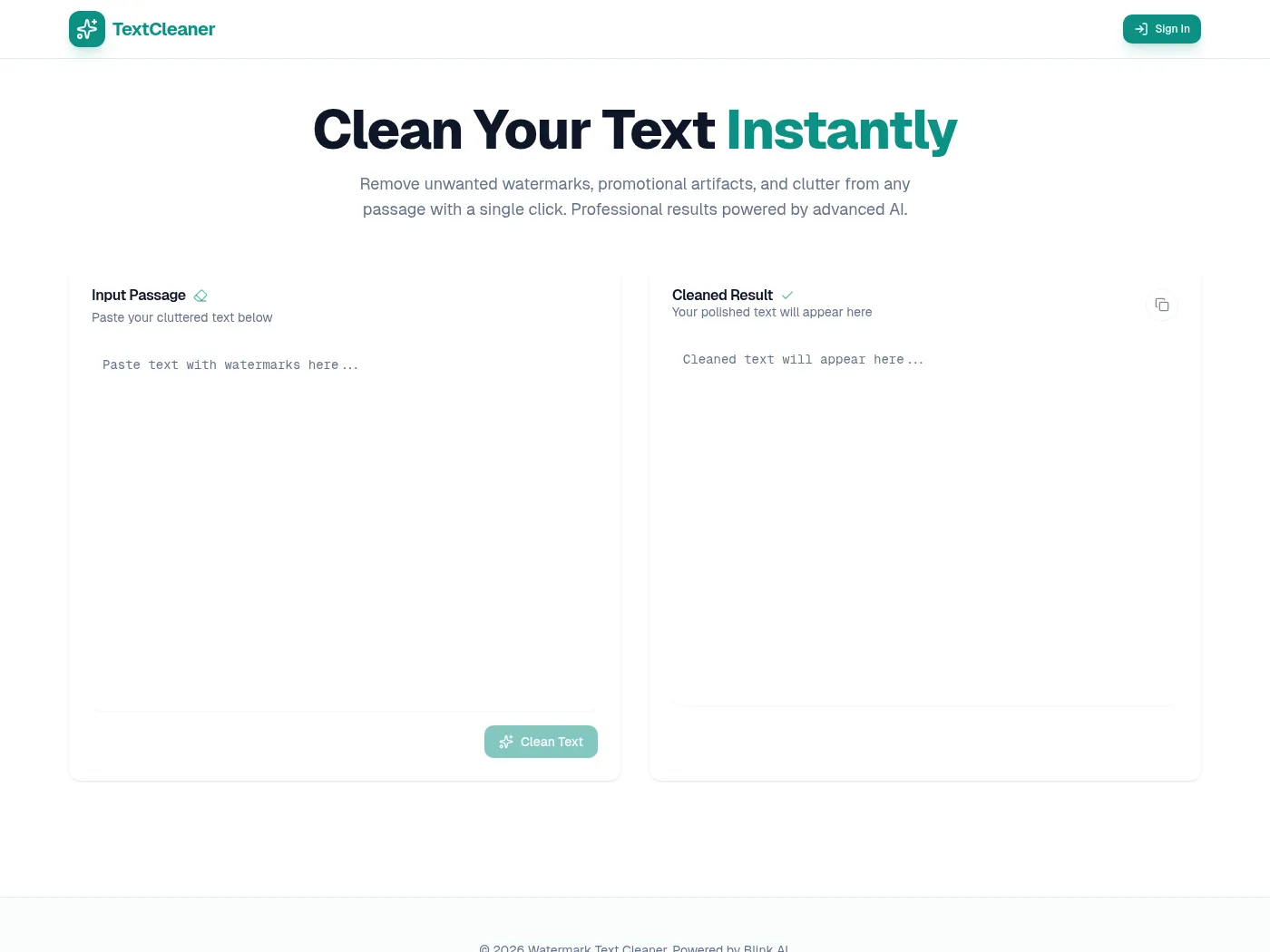 Watermark Text Cleaner