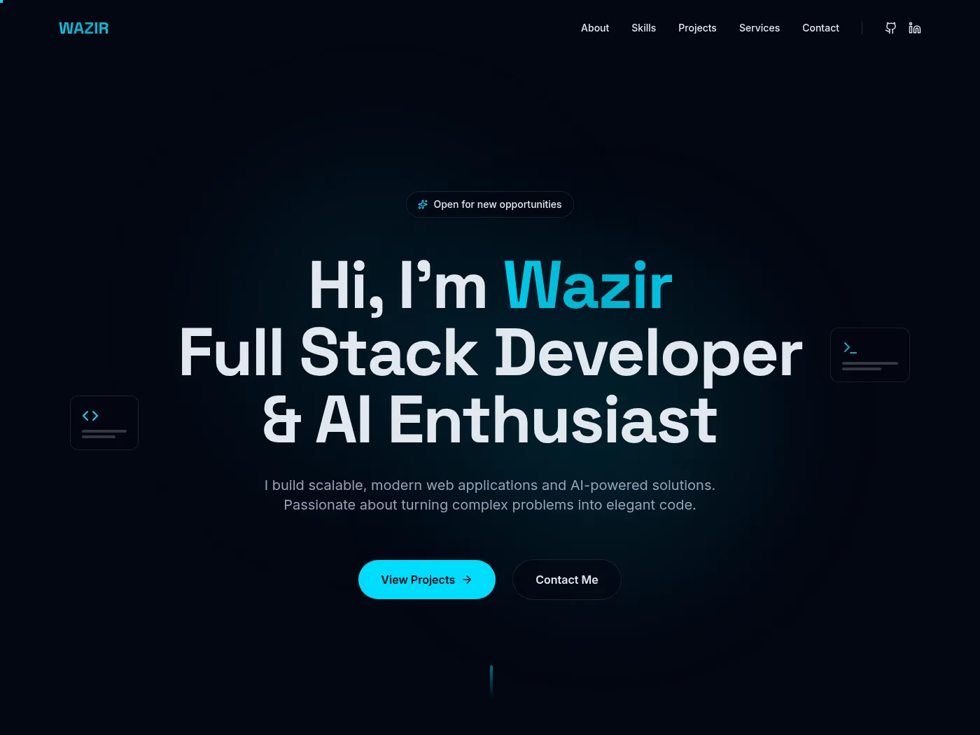Wazir Dev Portfolio