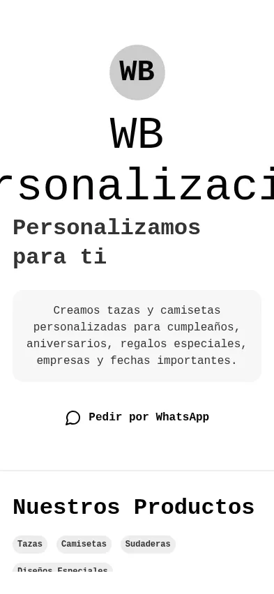 WB Personaliza App