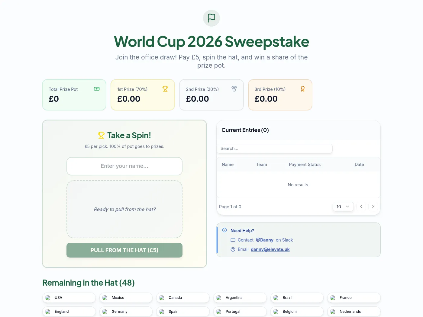 WC26 Office Sweepstake
