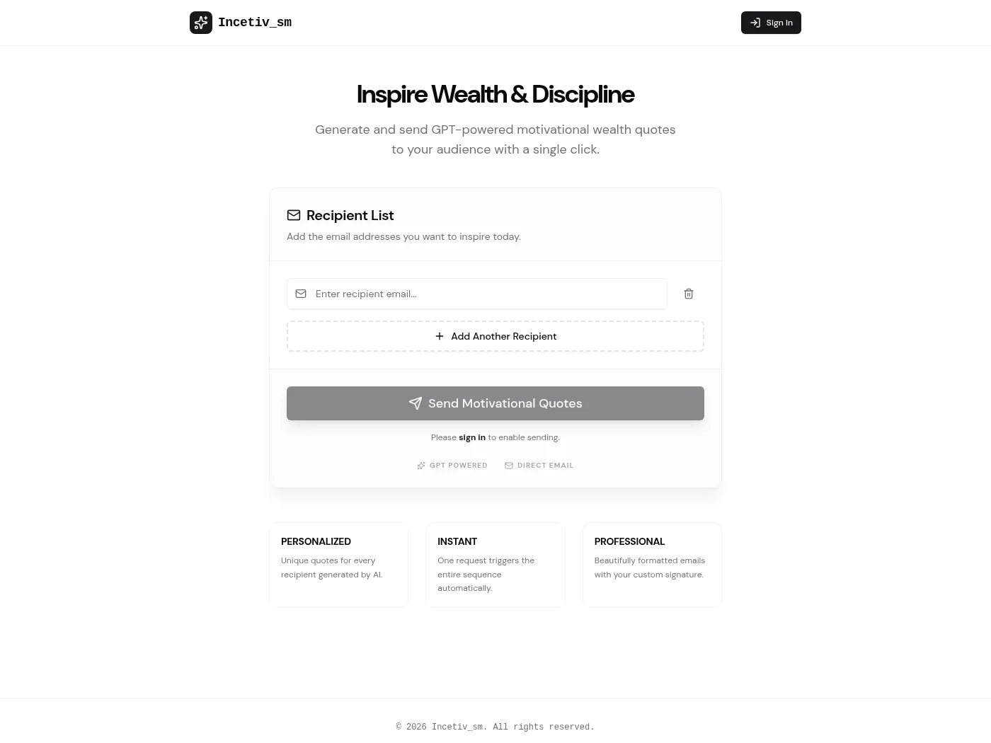 Motivational Wealth Emailer