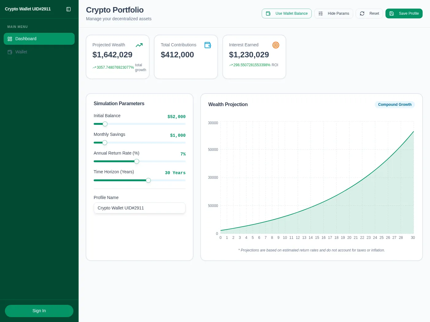 Wealth Profile Simulator