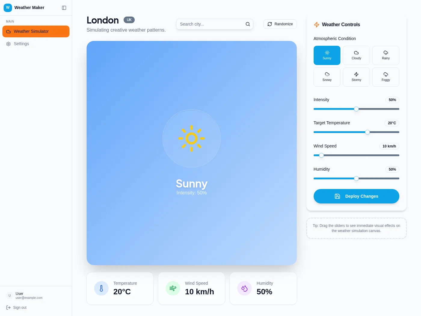 Weather Maker Web App