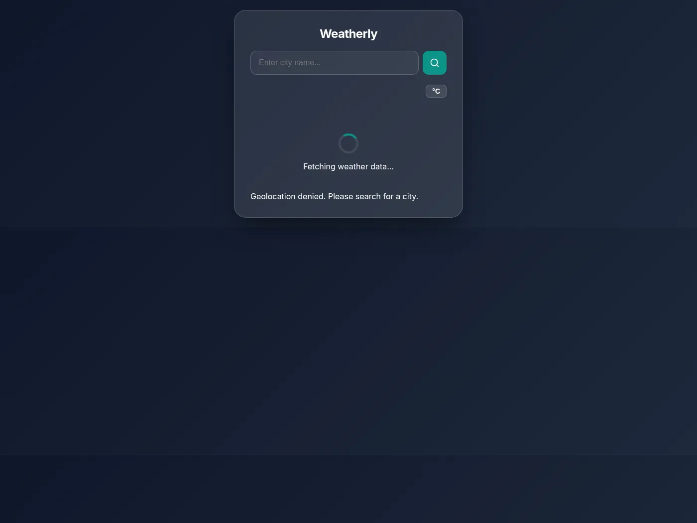 Weatherly Dashboard