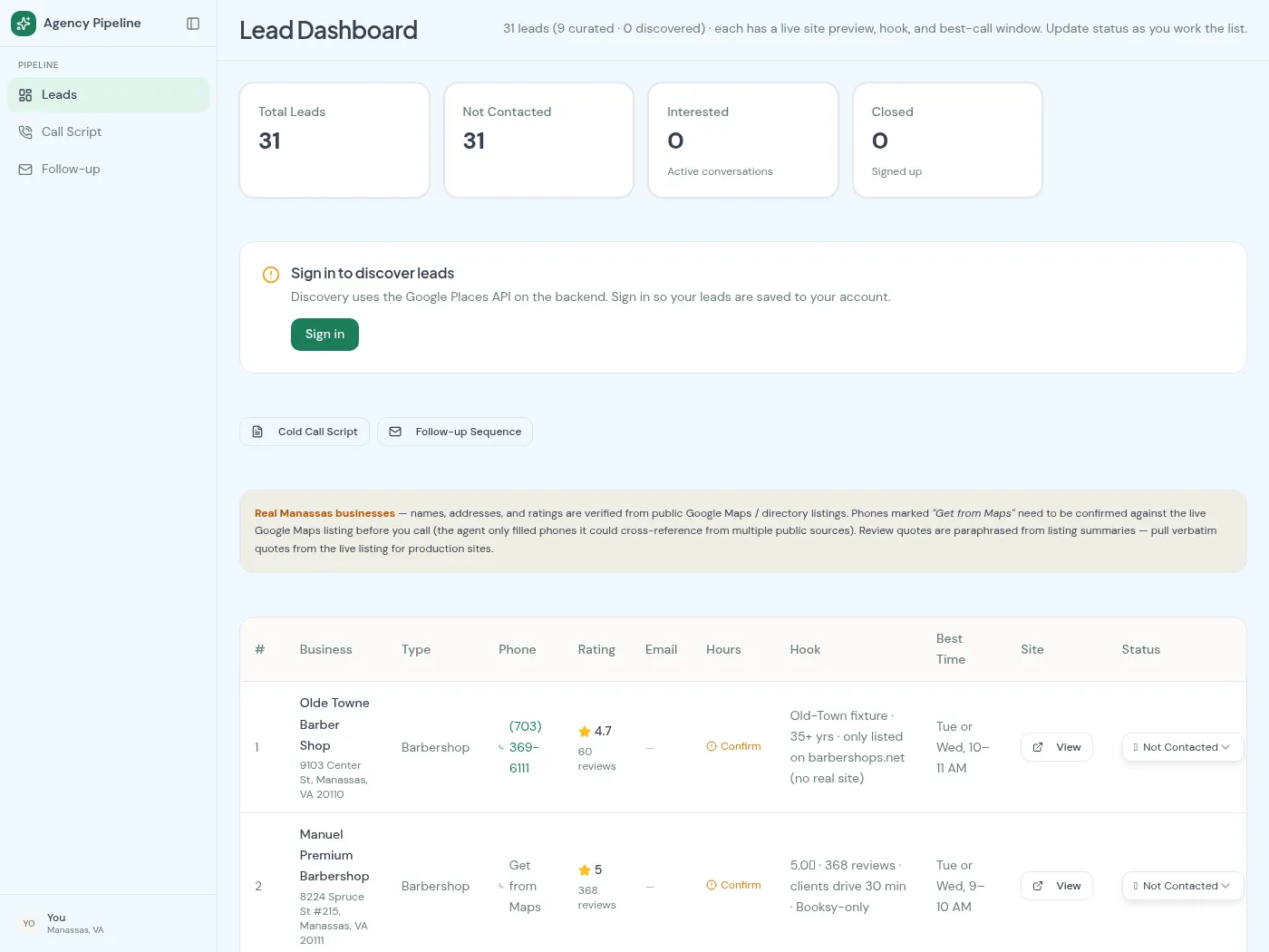 Autonomous Web Agency Pipeline