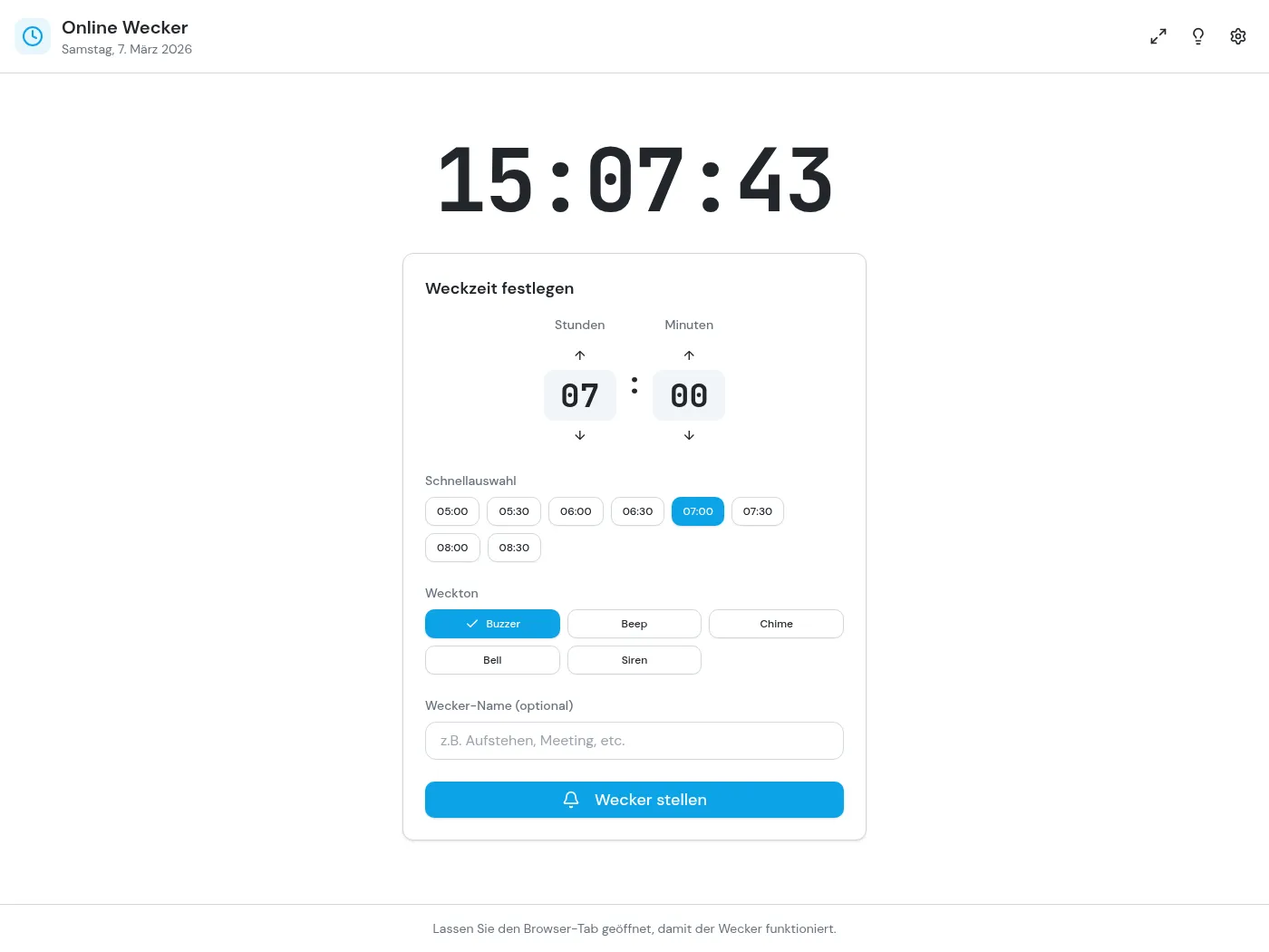 Alarm Clock Web App