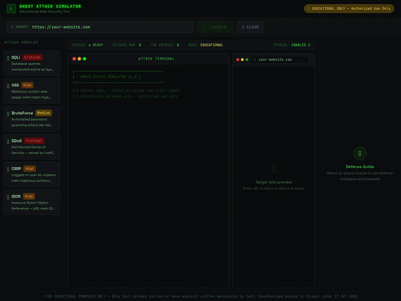 Live Web Attack Simulator