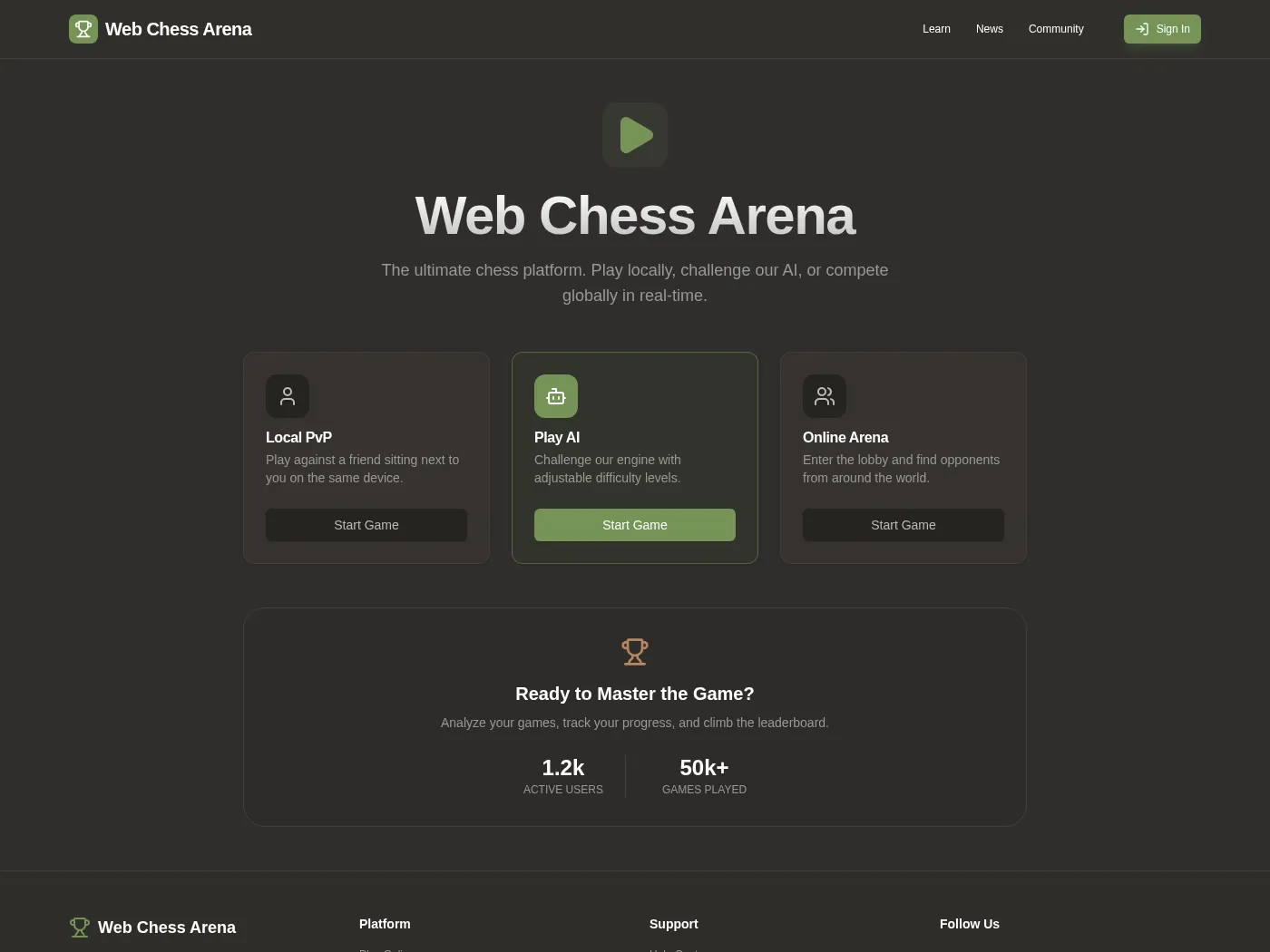 Web Chess Arena
