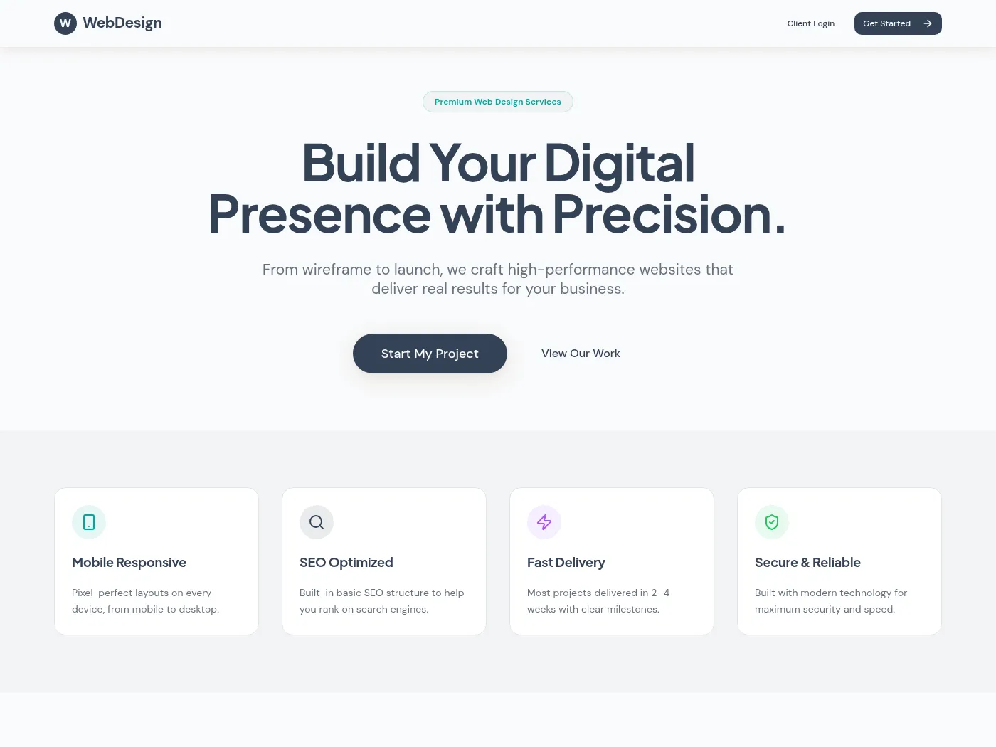 Web Design Service Portal