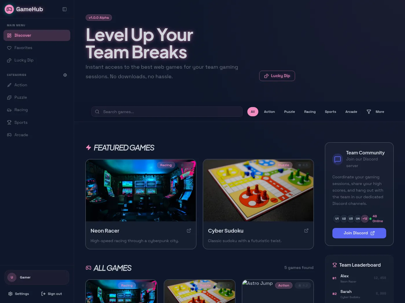 GamePortal Social Hub