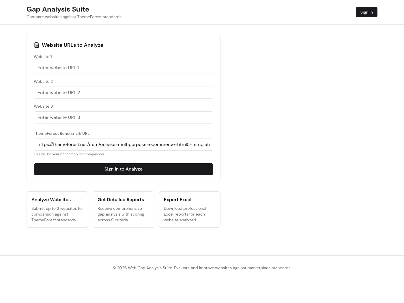 Web Gap Analysis Suite