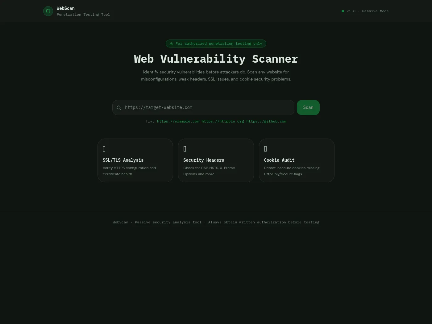 Web Vulnerability Scanner