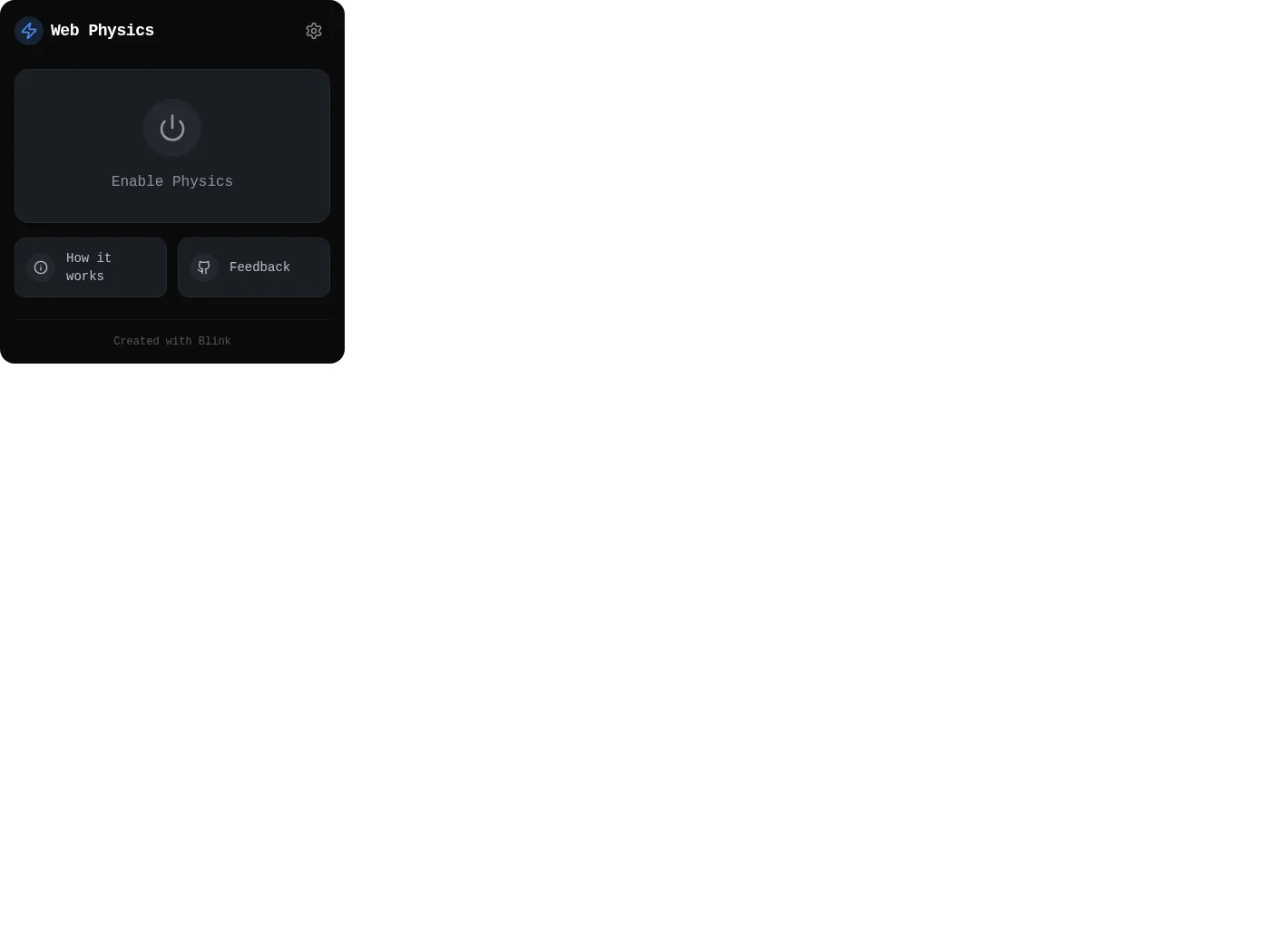 Web Physics Extension