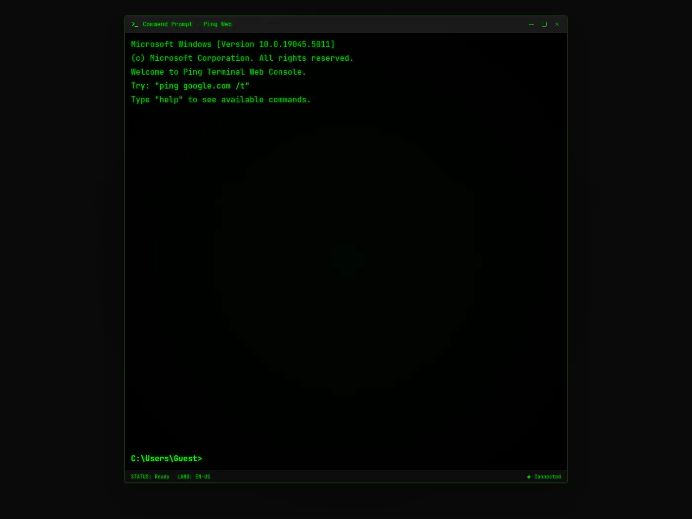 Ping Terminal Web