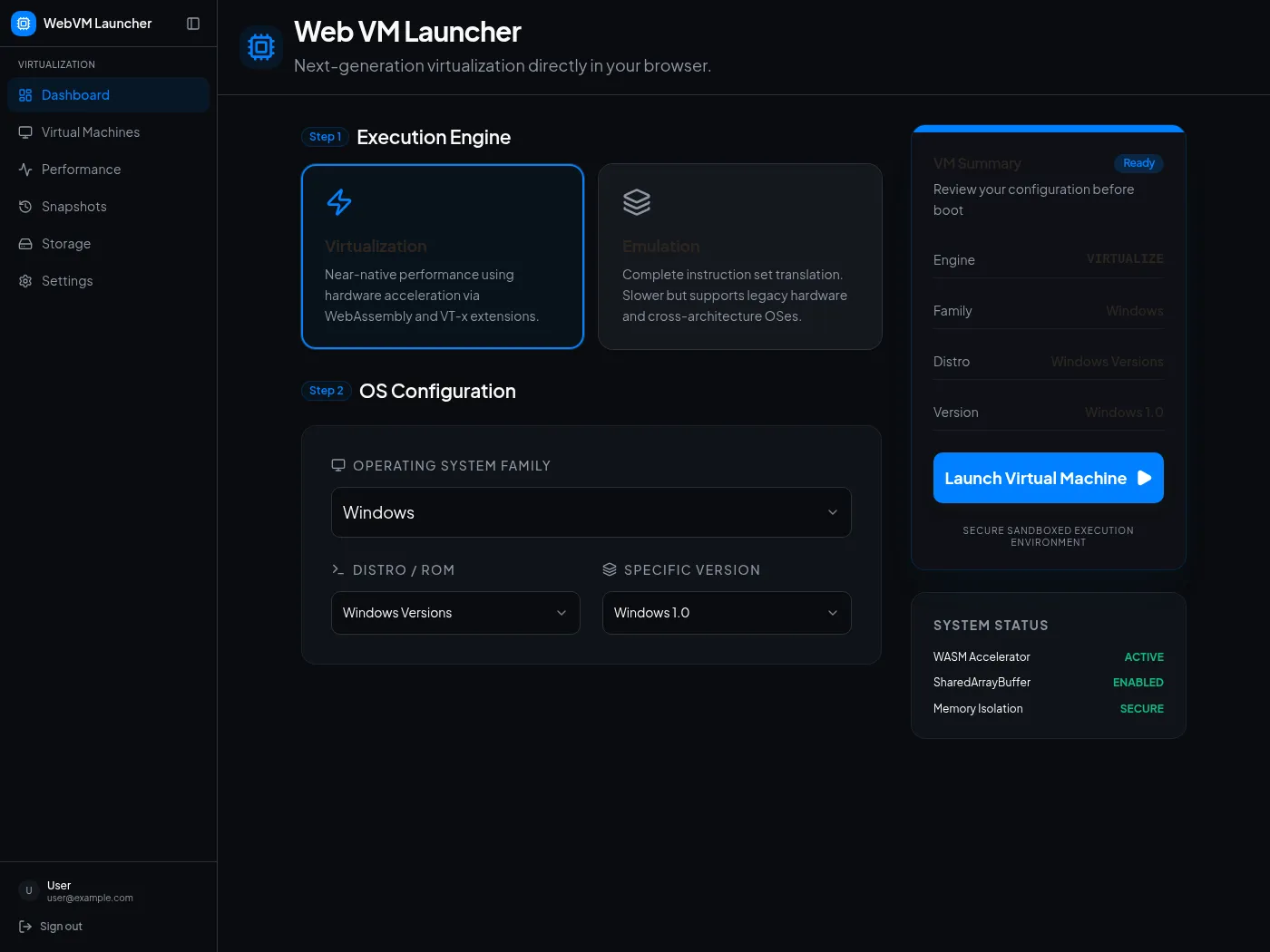 Web VM Launcher