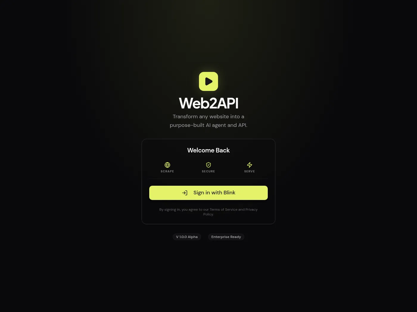 Web2API Agent Portal