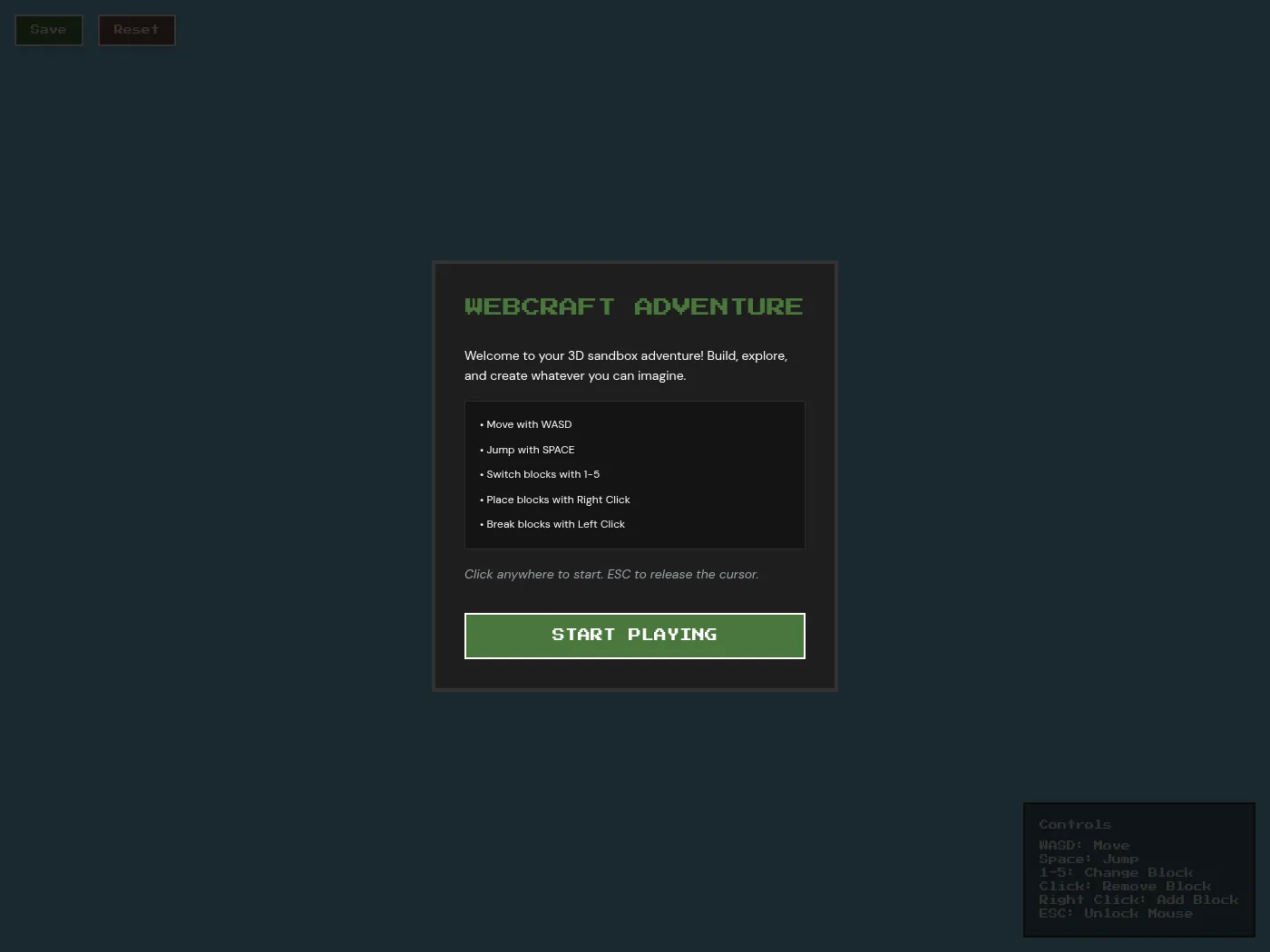 WebCraft Adventure
