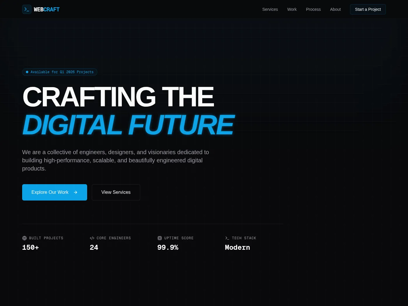 WebCraft Dark App