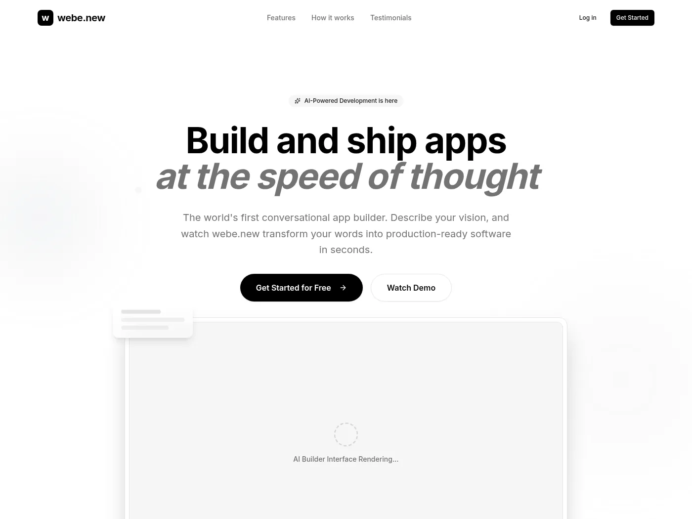 Webe.new SaaS Landing