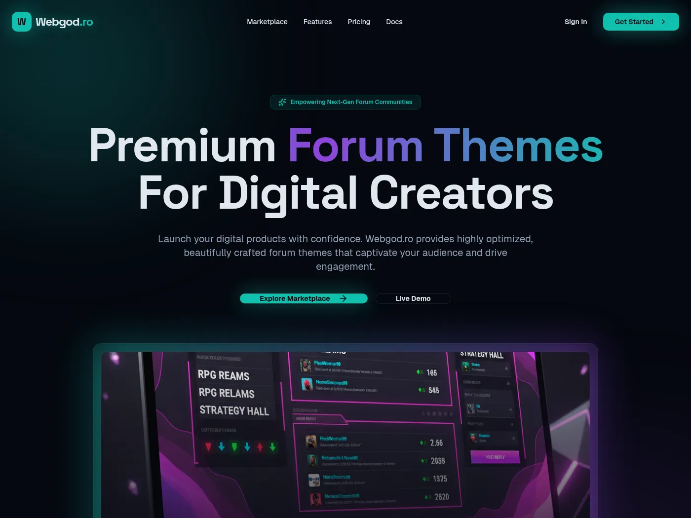 Webgod Themes Landing