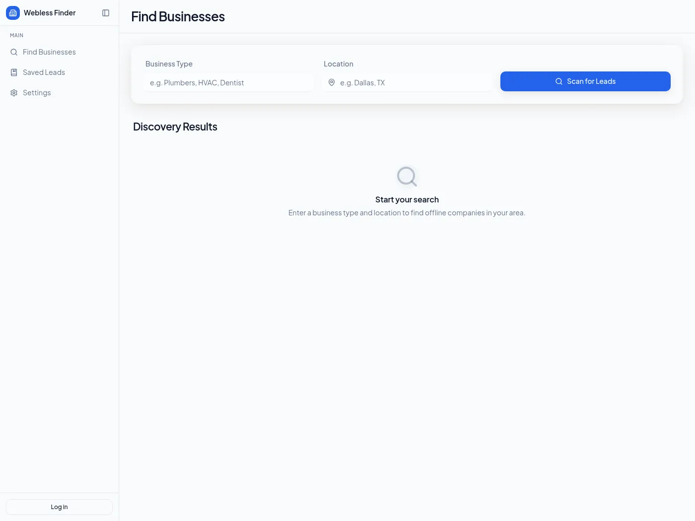Webless Business Finder