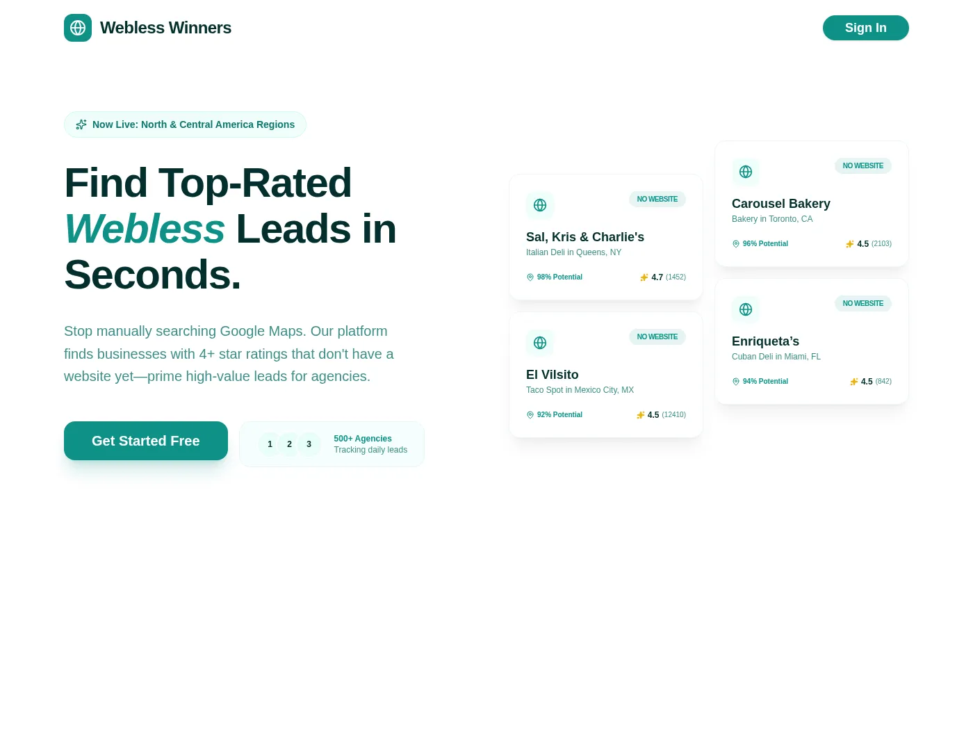 Webless Winners Tracker