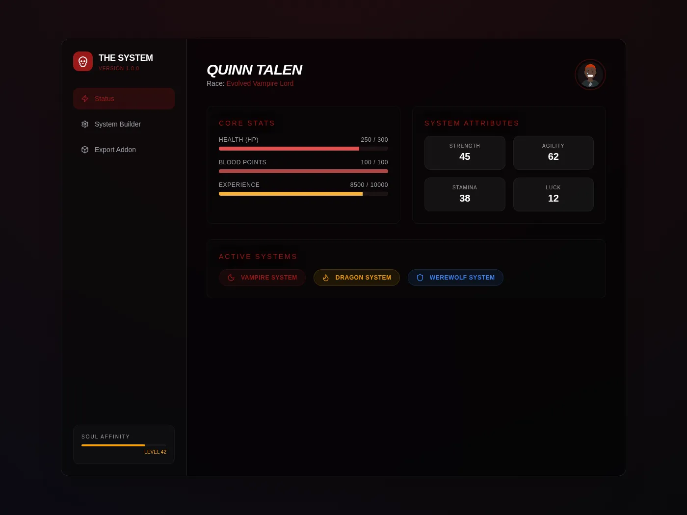 Webnovel Vampire Addon