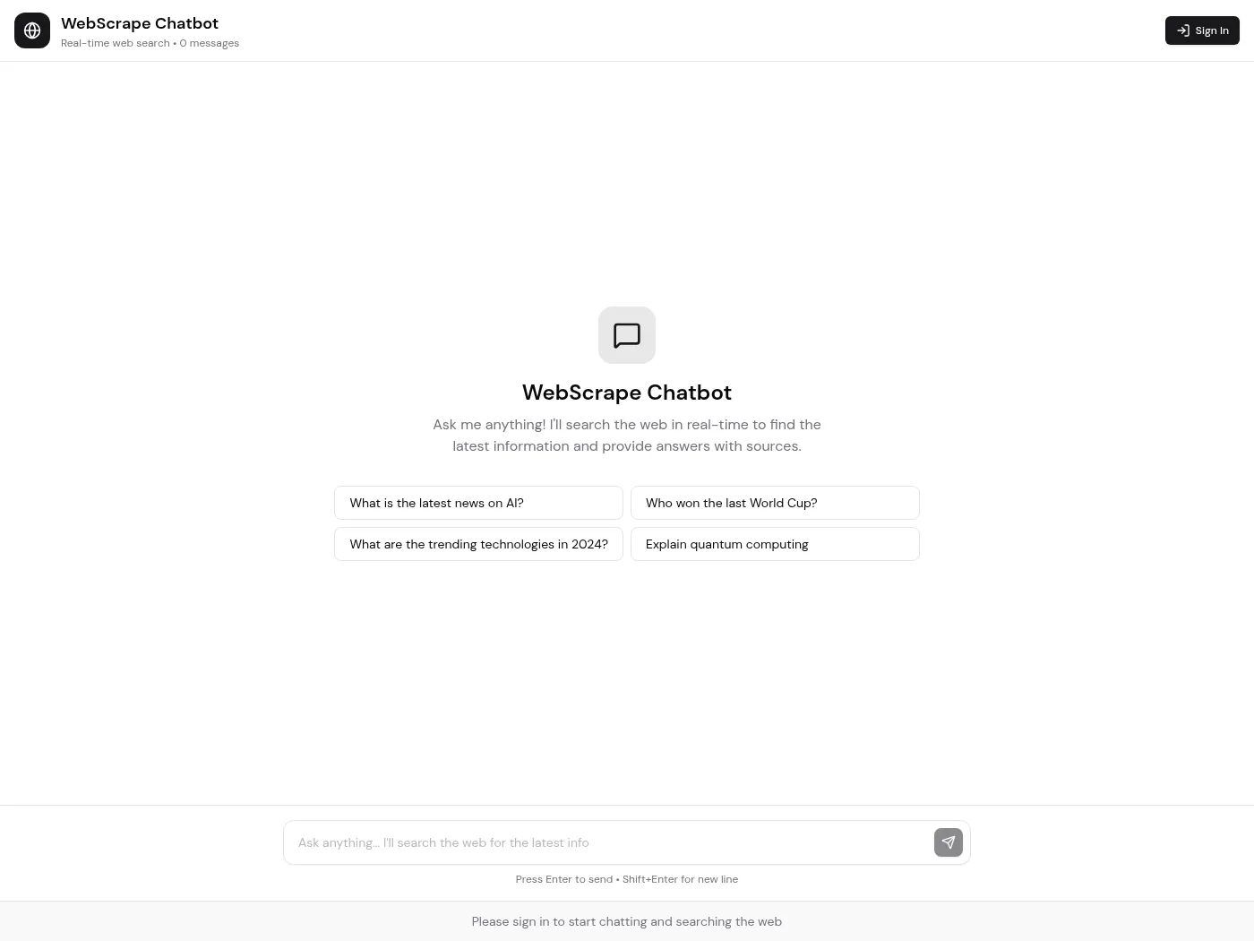 WebScrape Chatbot