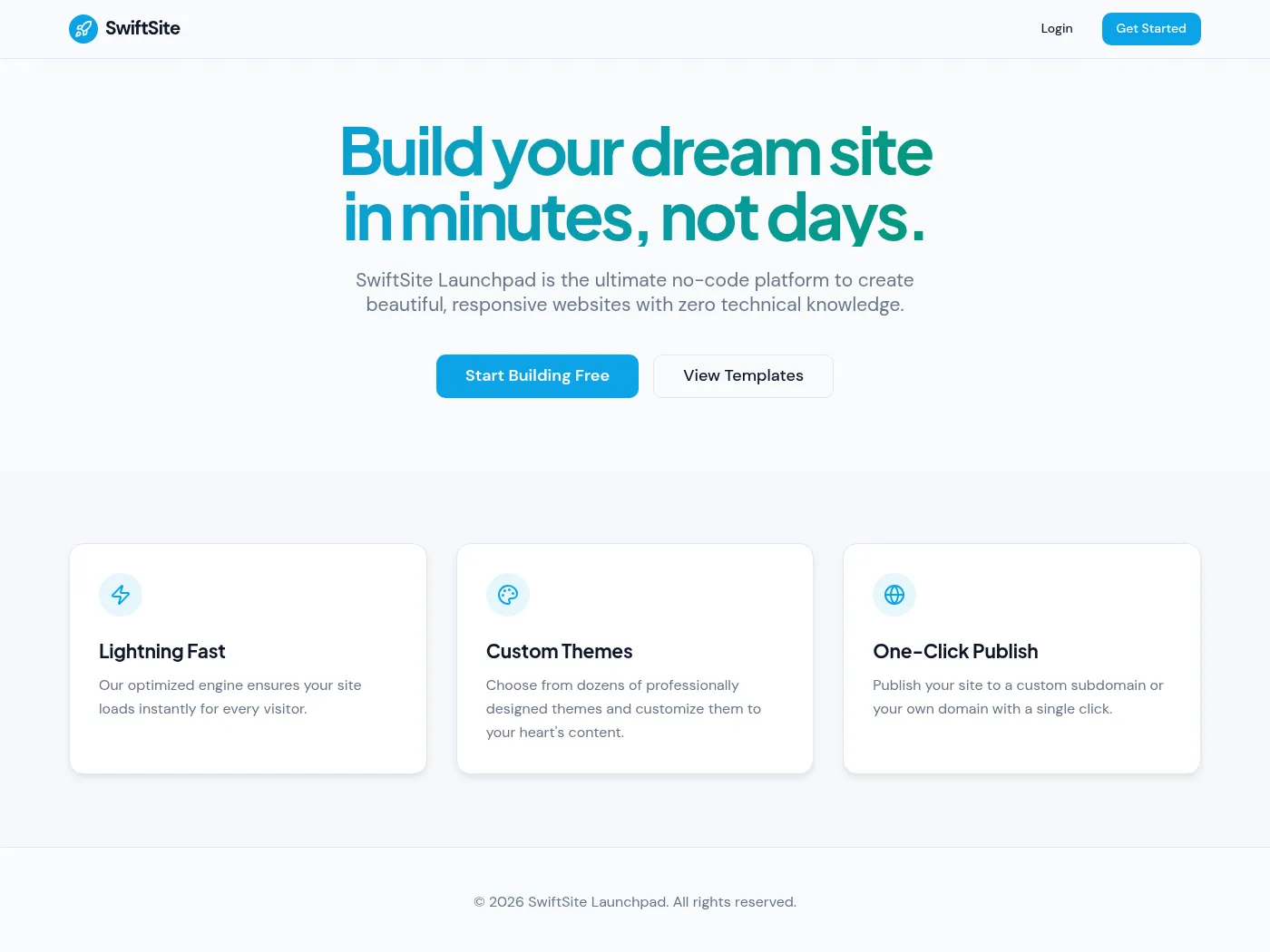 SwiftSite Launchpad