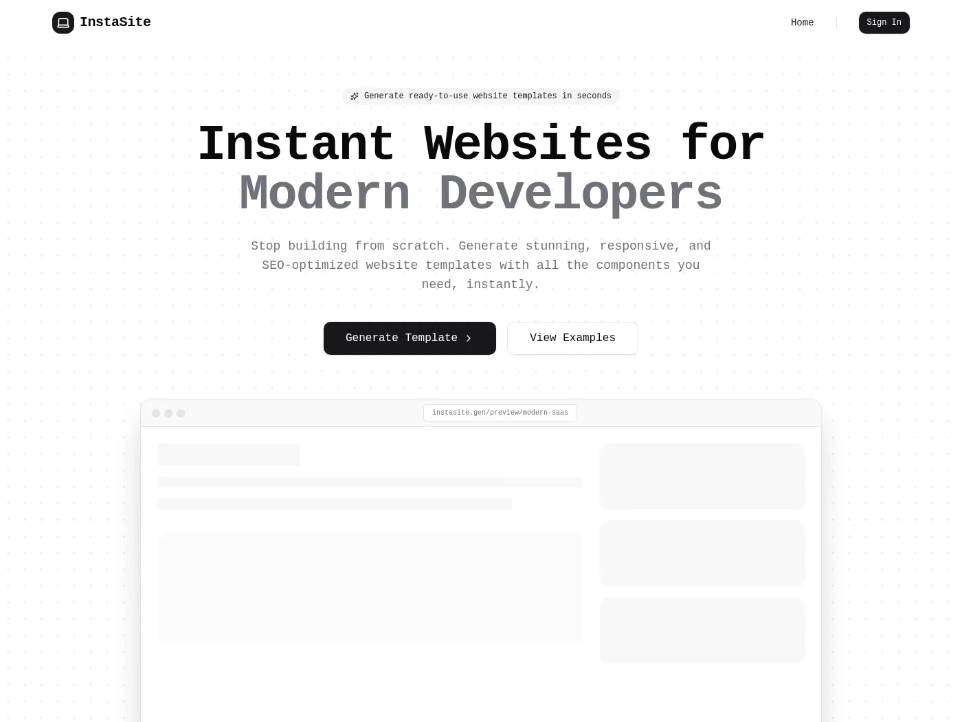 InstaSite Generator