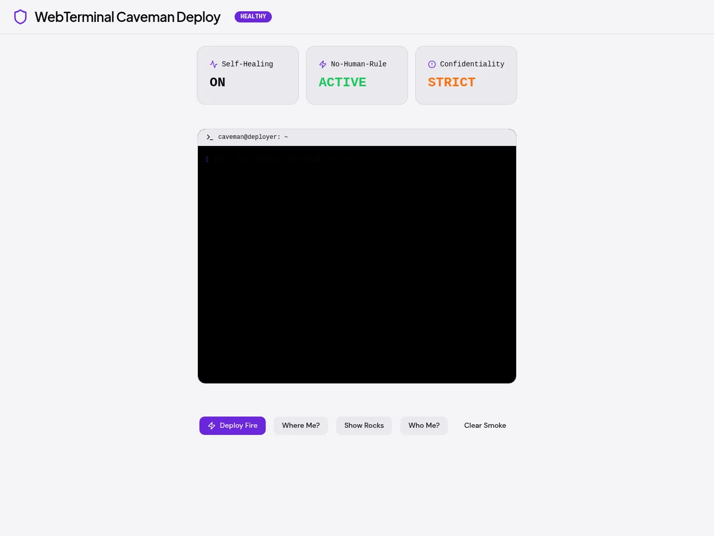 WebTerminal Caveman Deploy
