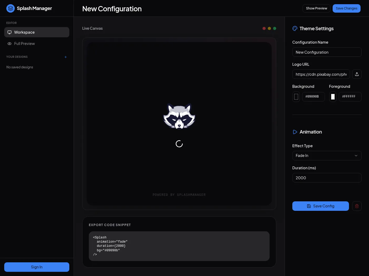 Open WebUI Splash Manager