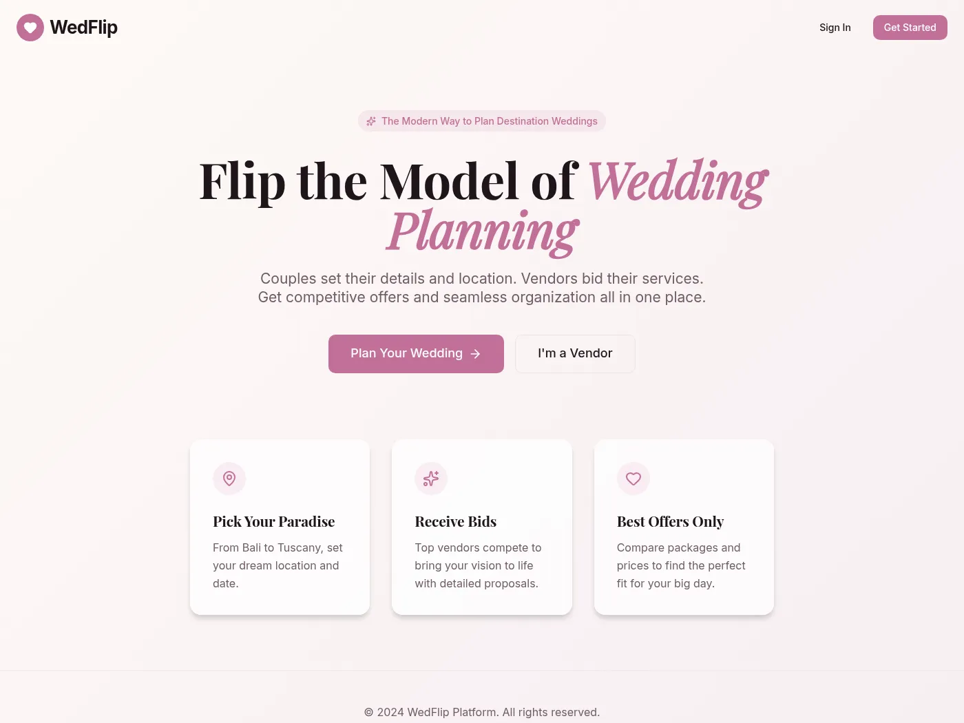 WedFlip Platform