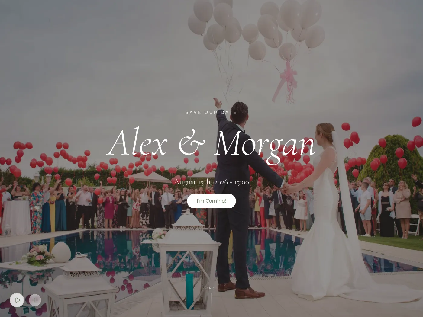 Romantic Wedding Invite Page