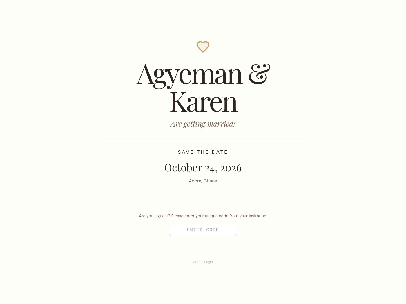 Agyeman & Karen E-Invite
