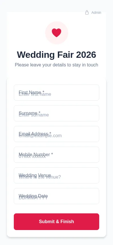 Wedding Lead Collector