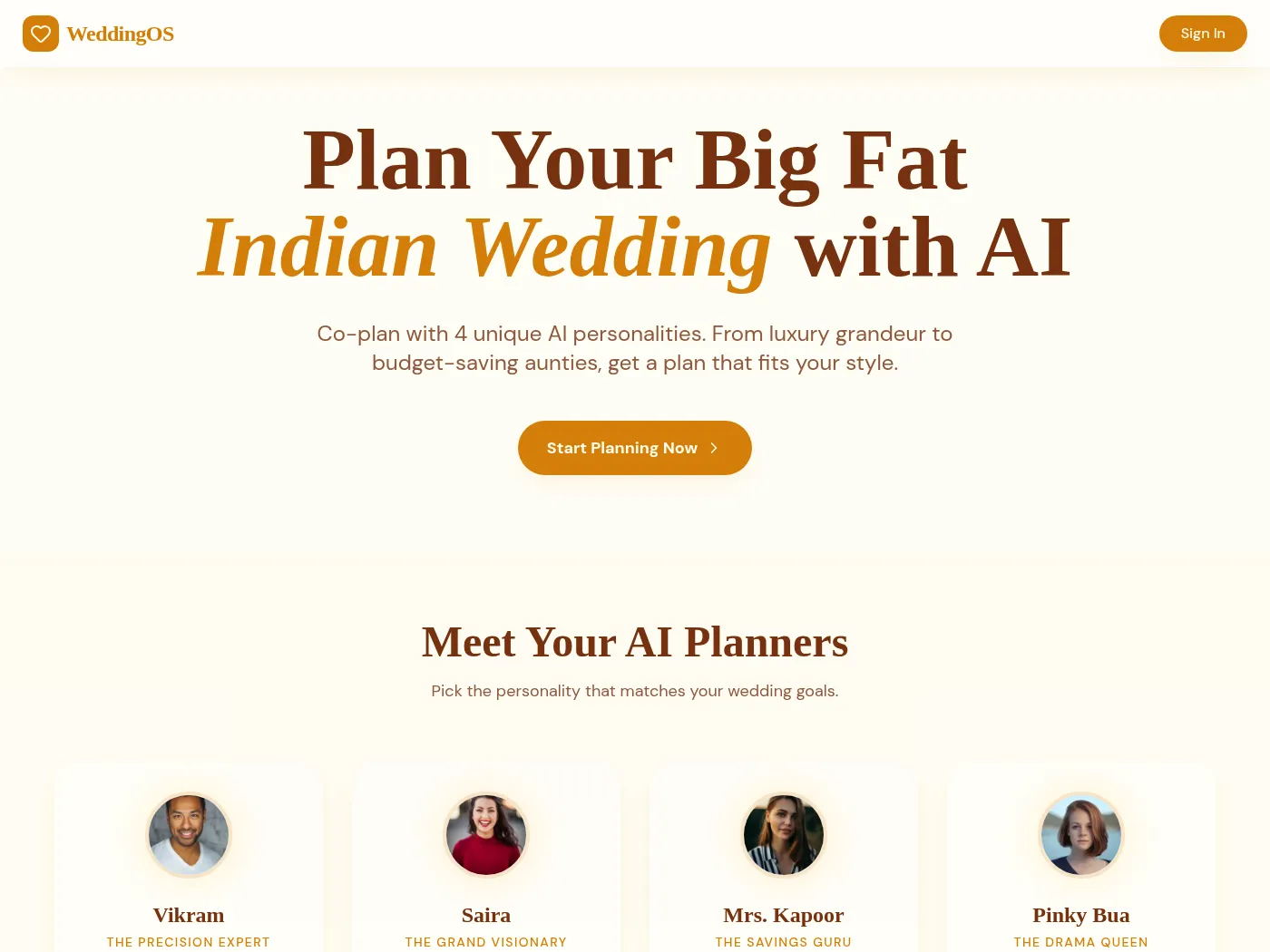 WeddingOS AI Planner