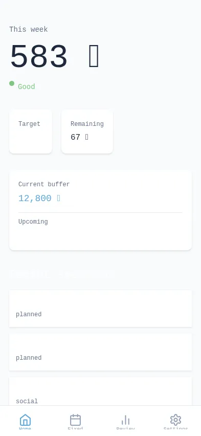 Weekly Buffer Budget App
